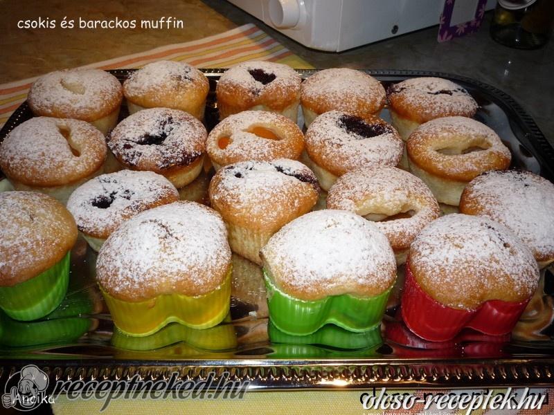 Csokis és barackos muffinok recept Hegedűsné Ancika konyhájából ...