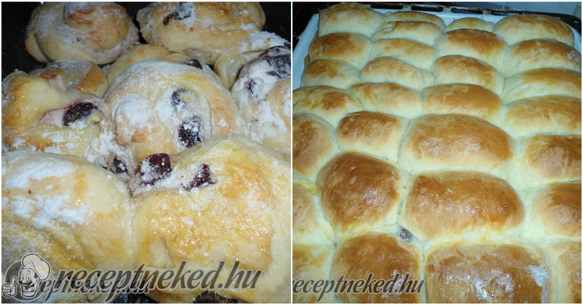 Túrós-meggyes csiga és lekváros bukta recept Ferdinánd Lászlóné (Sós ...