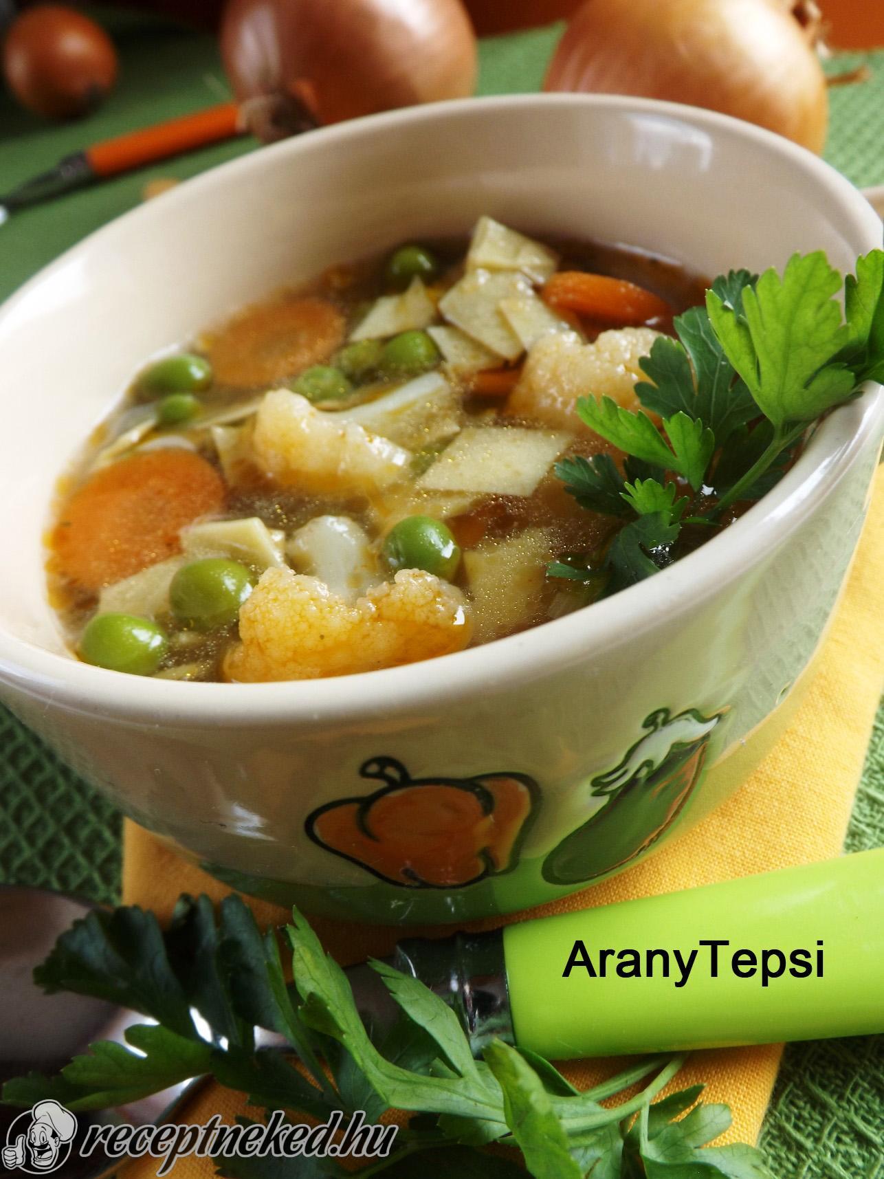 Borsóleves karfiollal, házi tésztával recept aranytepsi konyhájából ...