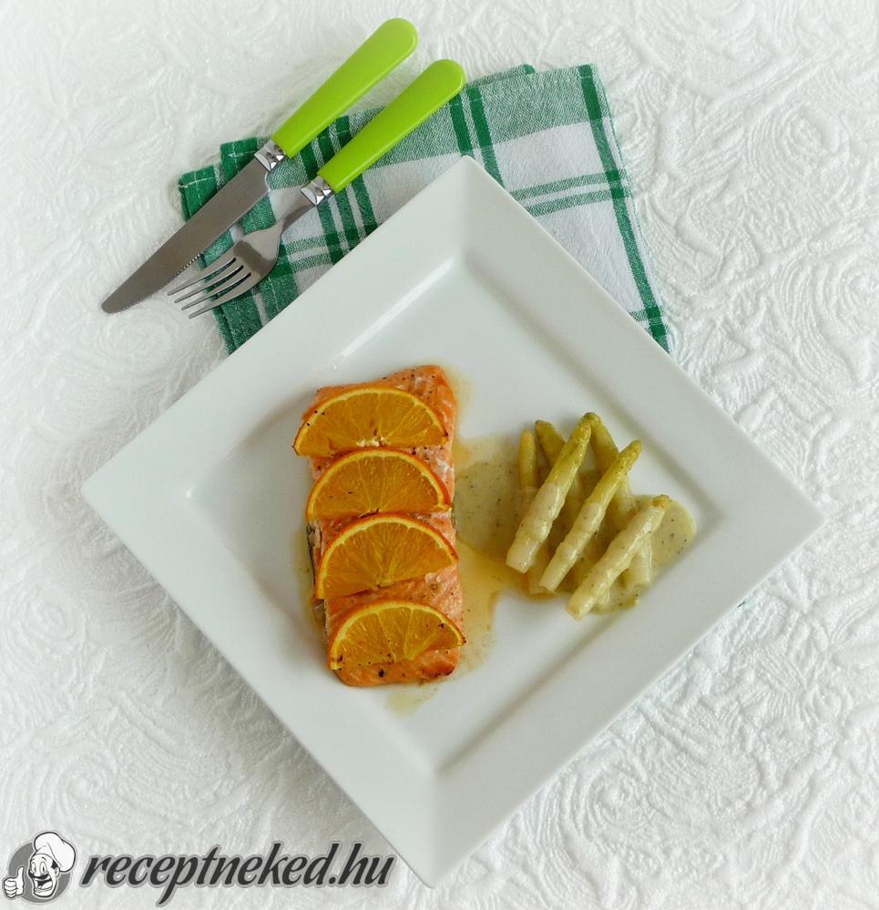 Narancsos lazac spárgával és zöldfűszeres szósszal recept KGizi ...