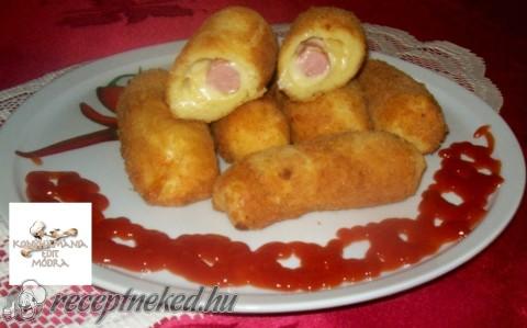 Burgonyás tésztába tekert virsli recept Vass Laszlone konyhájából ...